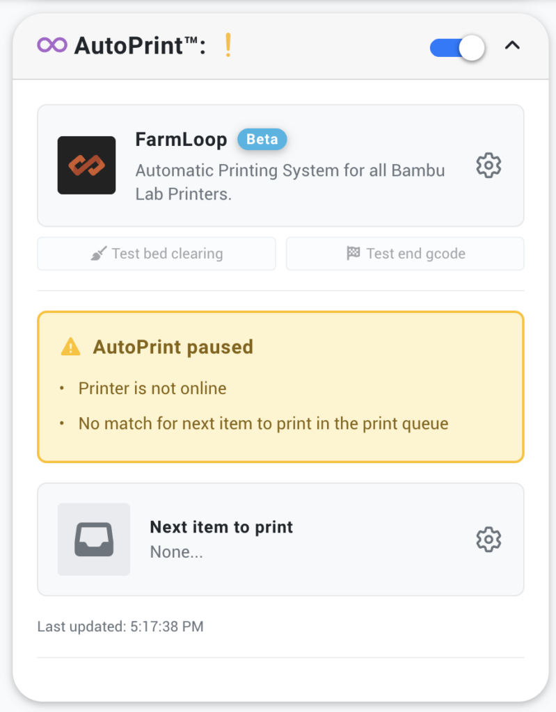 AutoPrint update: FarmLoop integration & more - SimplyPrint